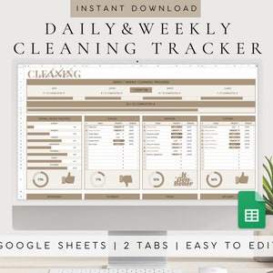 Cleaning Planner Template | Digital Cleaning Checklist | Household ...