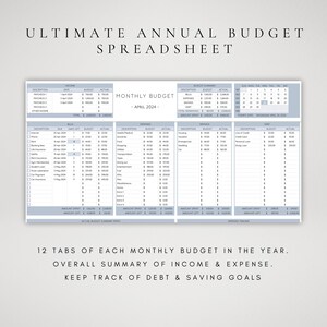 2024 Budget Planner Template Excel Budget Spreadsheet Google Sheets ...