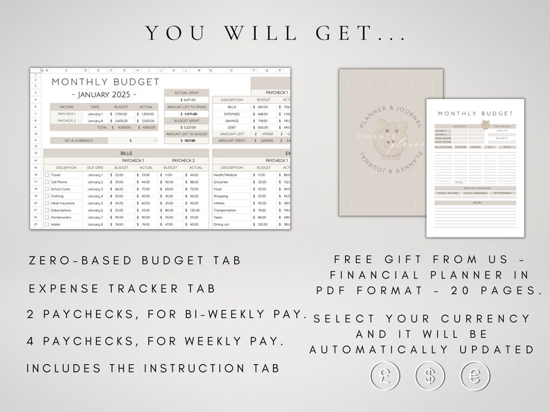 Zero-based Budget 2026 | Google Sheets Spreadsheet | Paycheck Budget ...