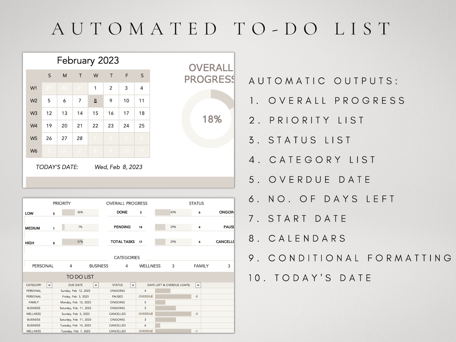 Excel to Do List Template Spreadsheet | Task Planner Excel | Daily to ...