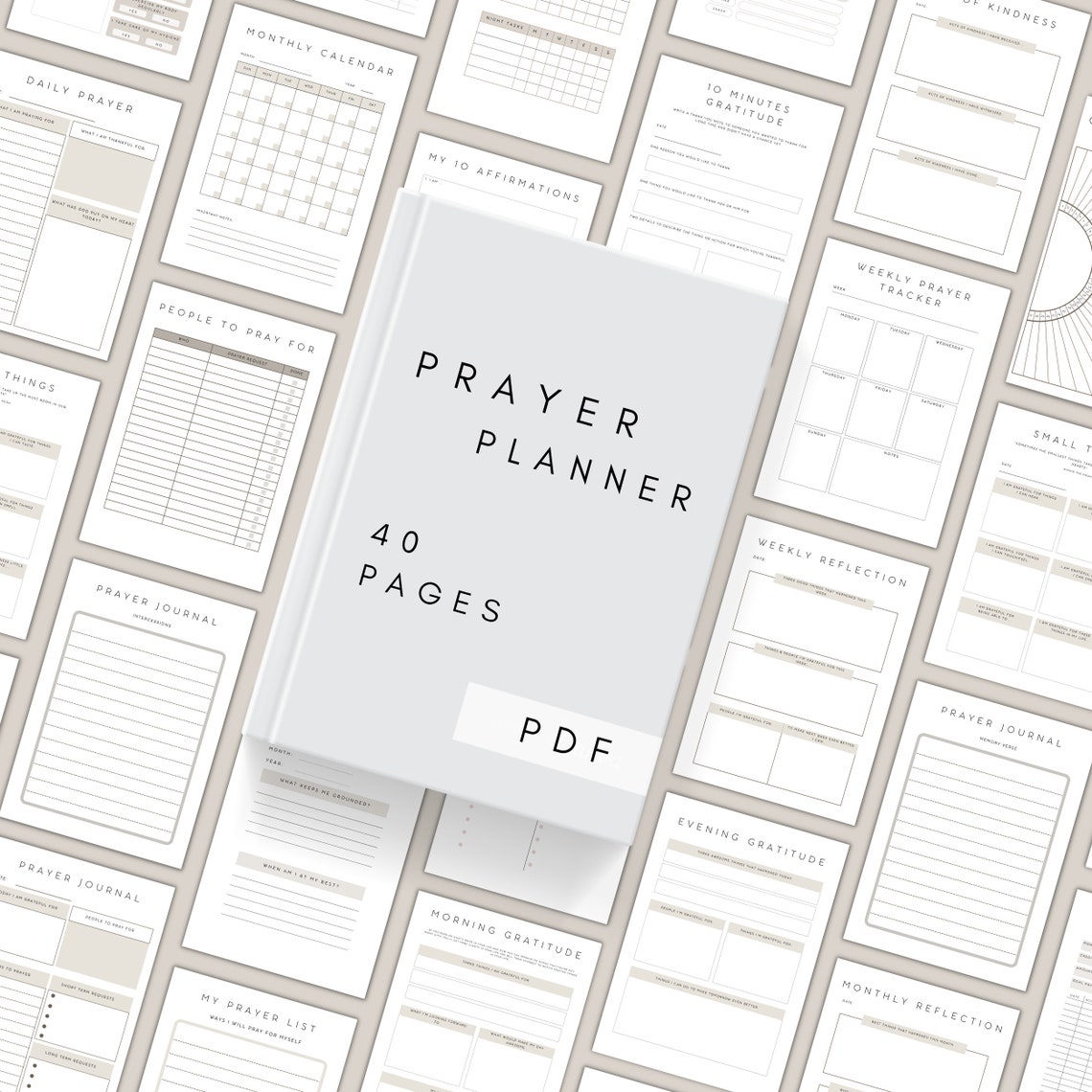 Daily Prayer Journal Printable Digital Christian Planner Etsy