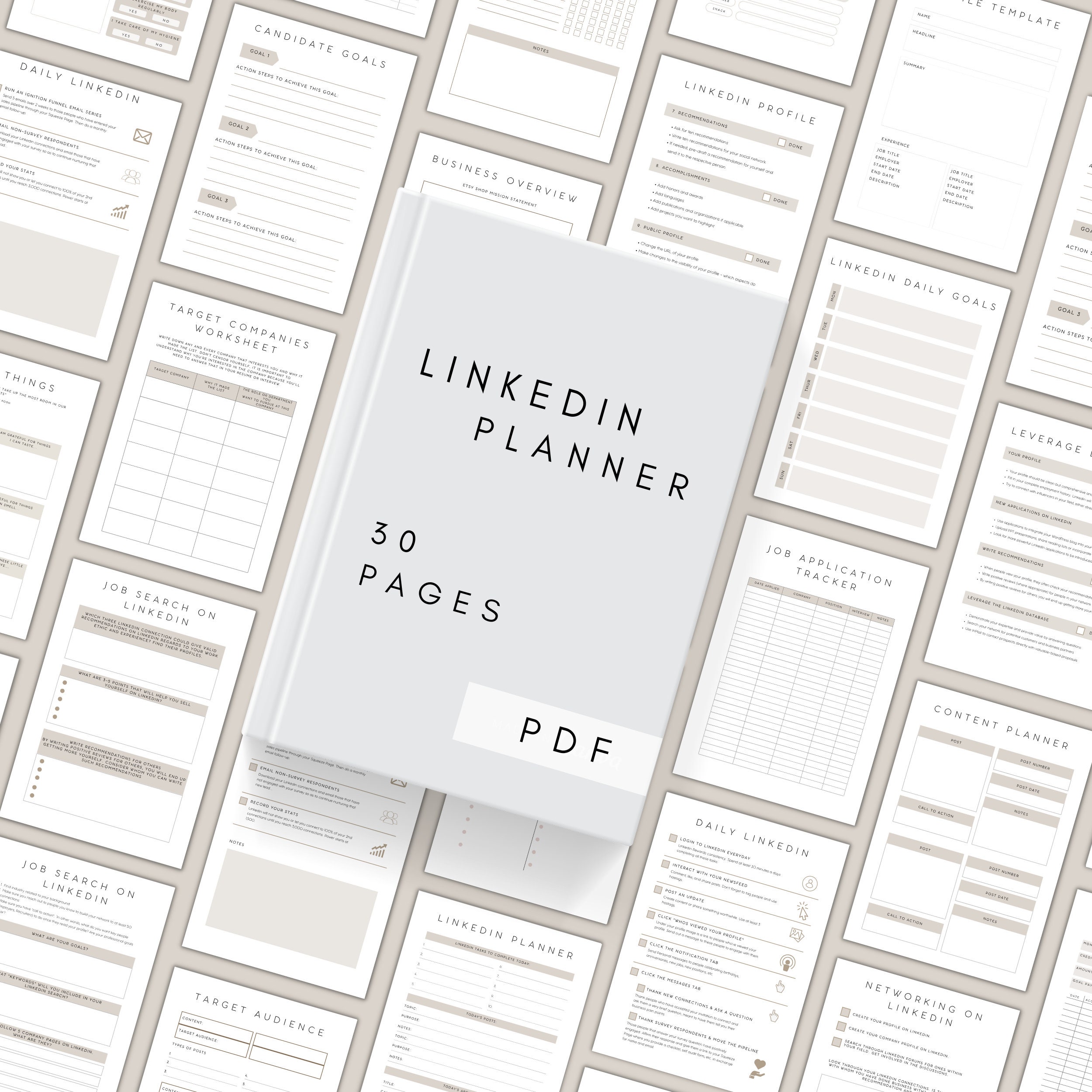 Linkedin Planner Printable Digital Linkedin Template - Etsy