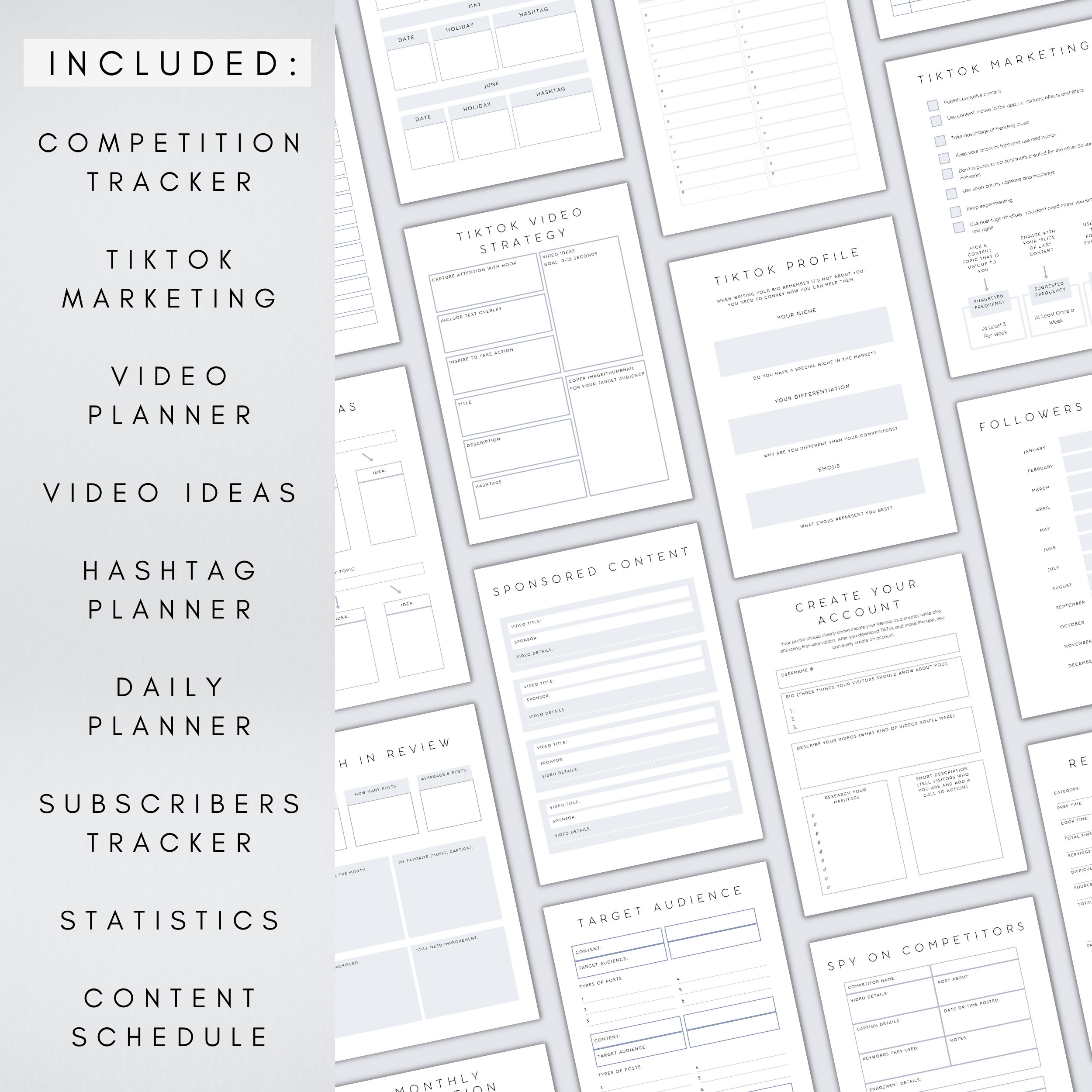 Printable Tiktok Planner | Digital Marketing Planner | Tiktok Strategy ...