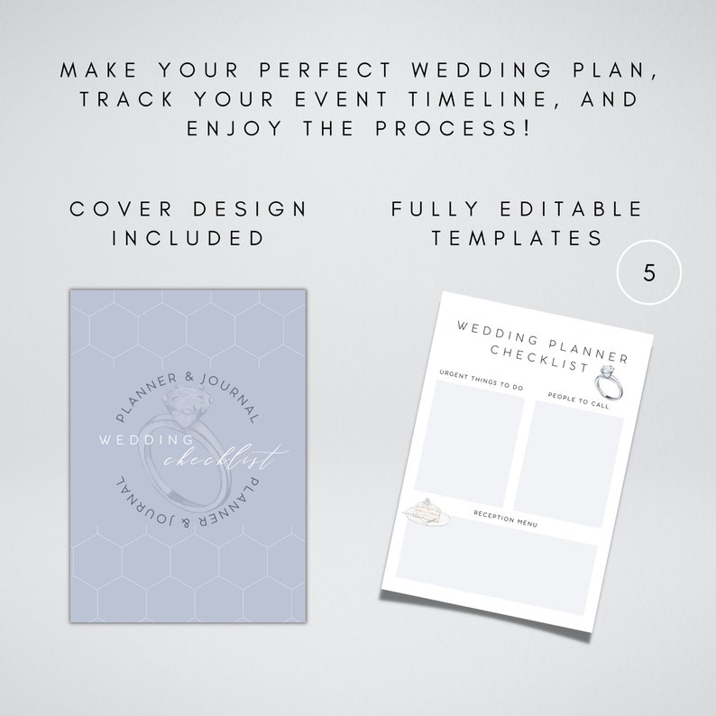 Editable Wedding Checklist | Canva Wedding Planner Pages | Digital ...