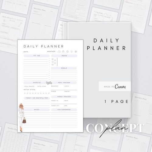 Printable Personal Day Planner Customizable Canva Planner - Etsy