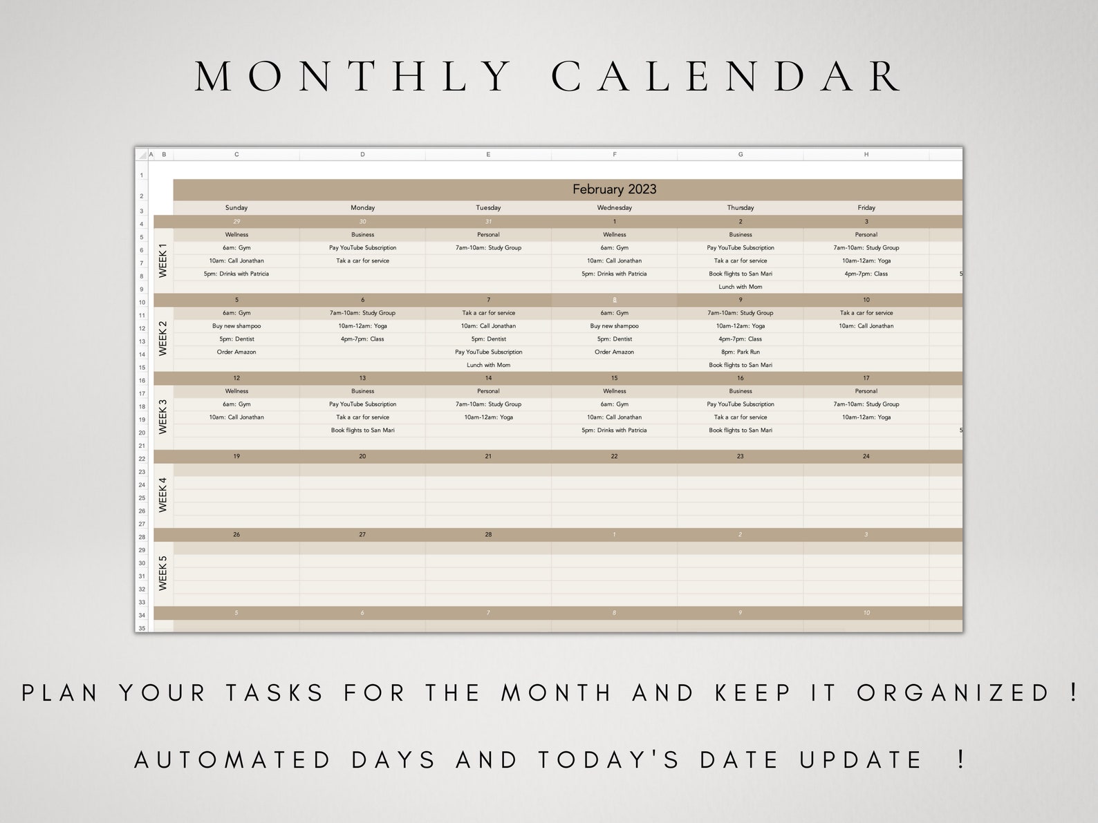 Task Tracking Spreadsheet Excel to Do List Spreadsheet Excel - Etsy