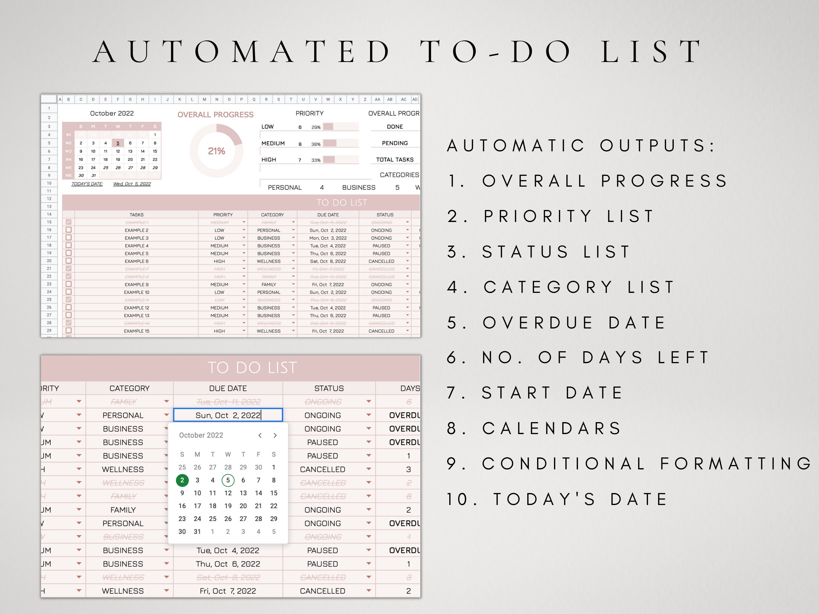 2026 to Do List Template Google Sheets | Task Tracker Spreadsheet ...