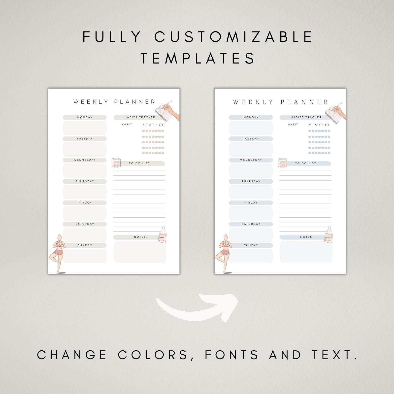 Weekly Planner Template Printable Weekly to Do List - Etsy