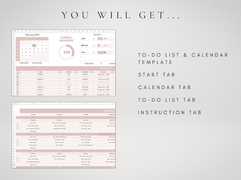 Task Tracker Excel Template Digital Checklist Template - Etsy