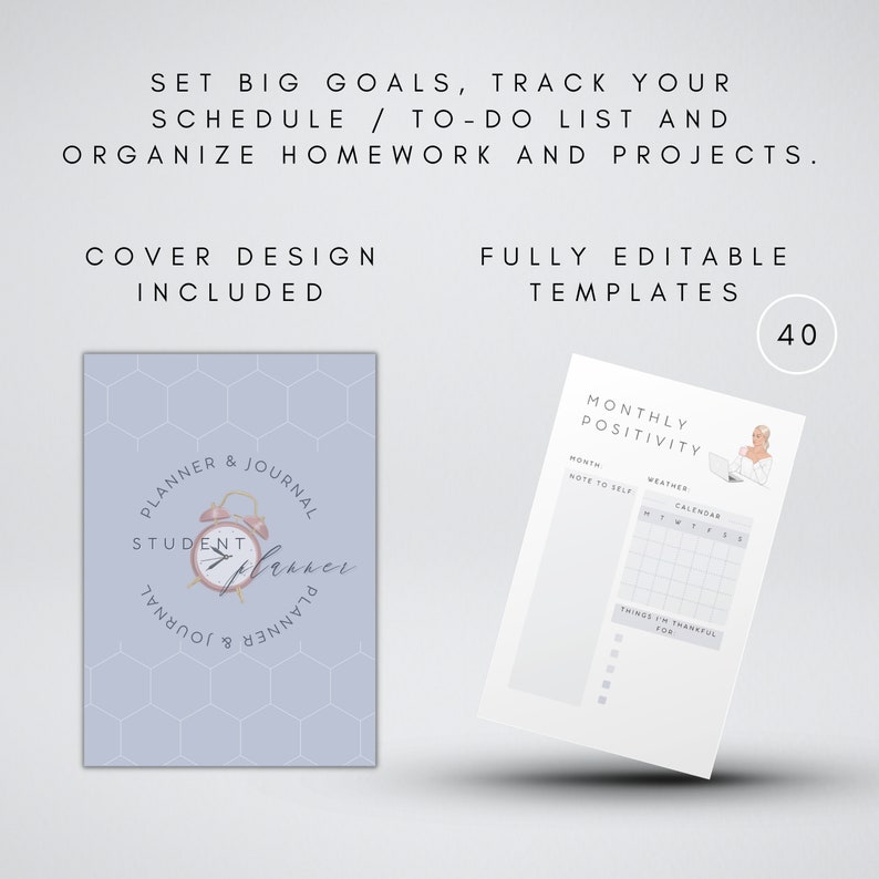 Student Planner Printable Editable Canva Academic Planner - Etsy