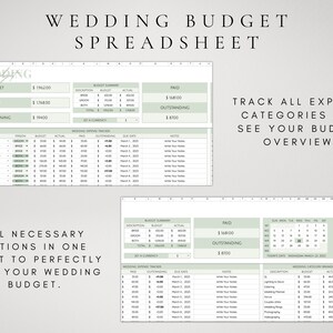 Digital Wedding Budget Tracker Wedding Expense Tracker Finance Planner ...