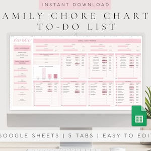 Family Organization Template | To-do List Spreadsheet Template Google ...