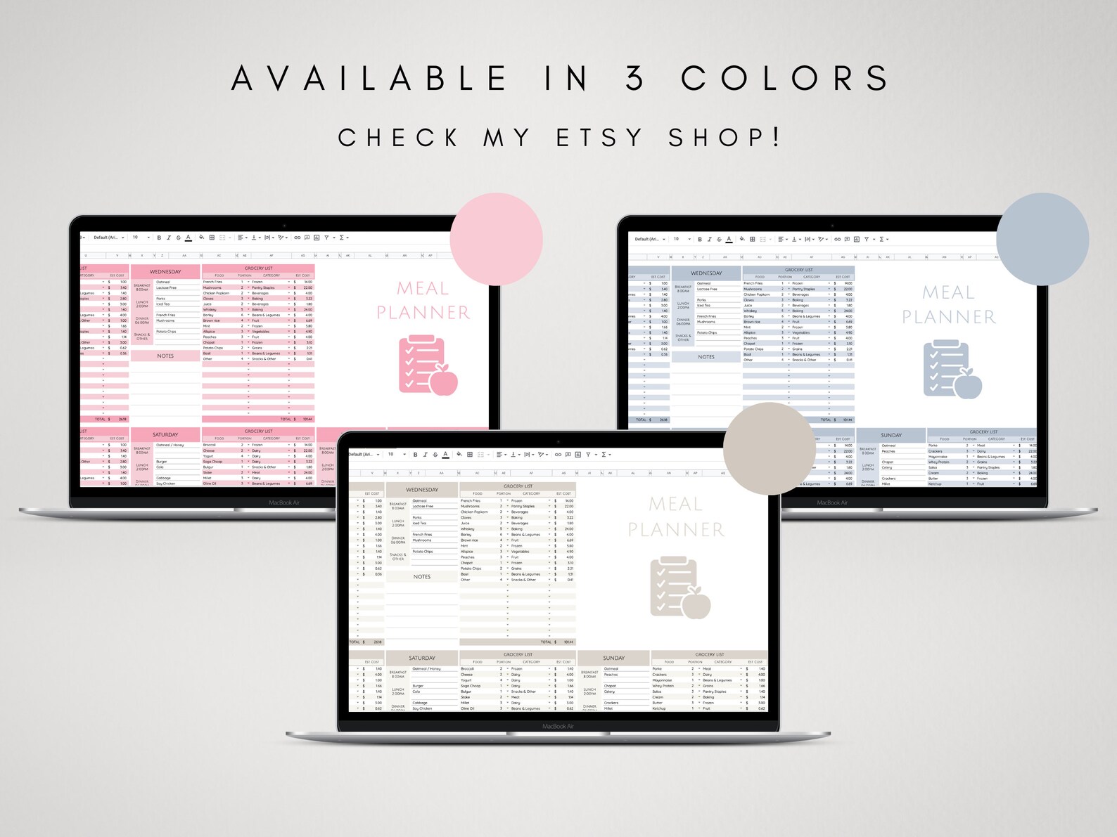 Digital Meal Planner Automated Grocery List Meal Planner - Etsy