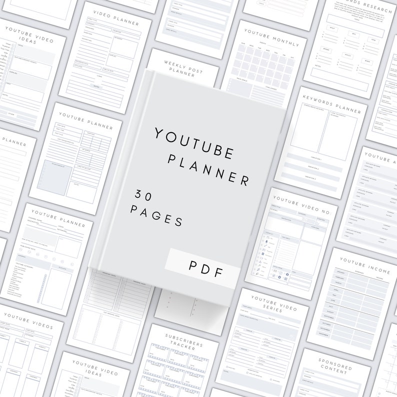 Printable Youtube Planner Digital Blogger Worksheet Social - Etsy