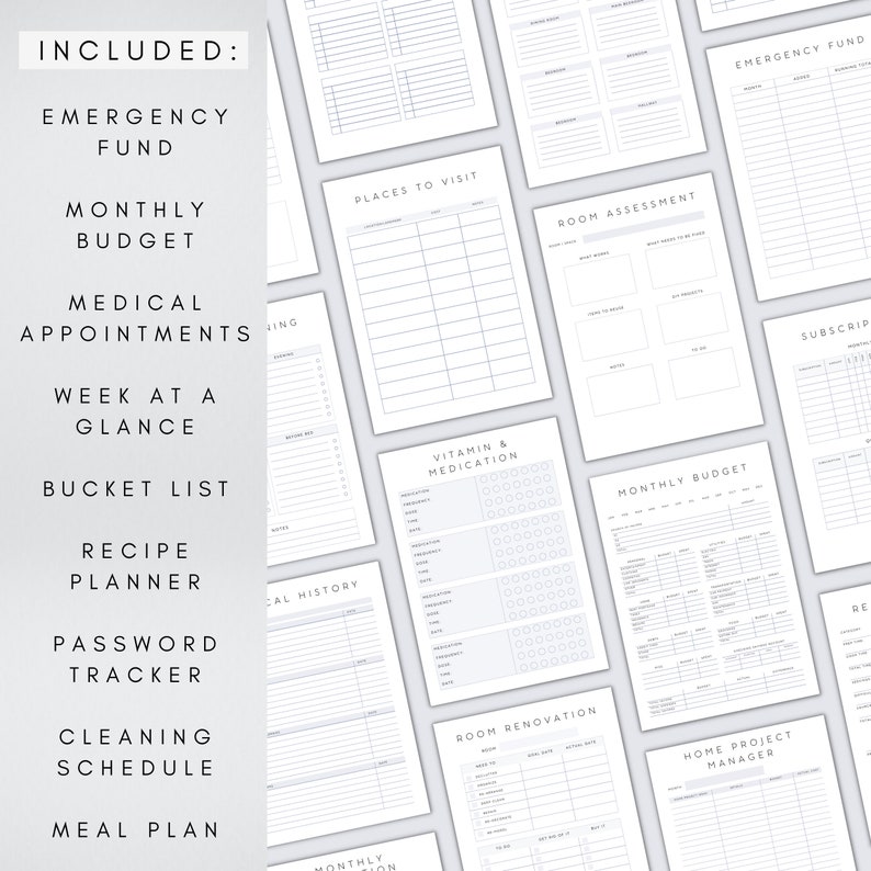 Printable House Management Binder | Digital Household Planner | Life ...