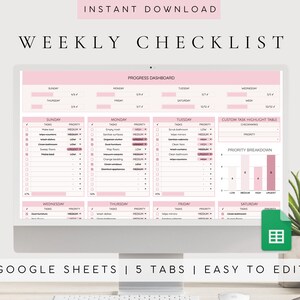 Digital to Do List Spreadsheet Template | Daily,weekly,monthly Planner ...