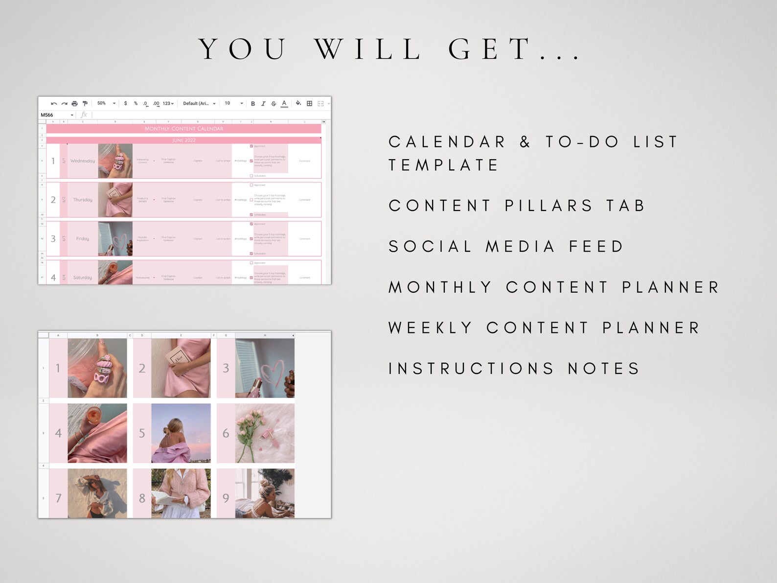 Google Sheets Content Planner Social Media Calendar Social - Etsy