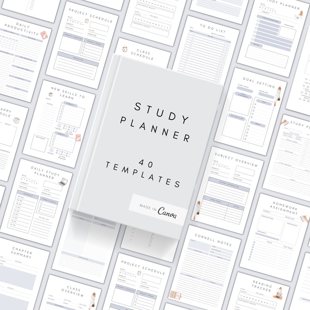 Student Planner Printable | Editable Canva Academic Planner Template ...