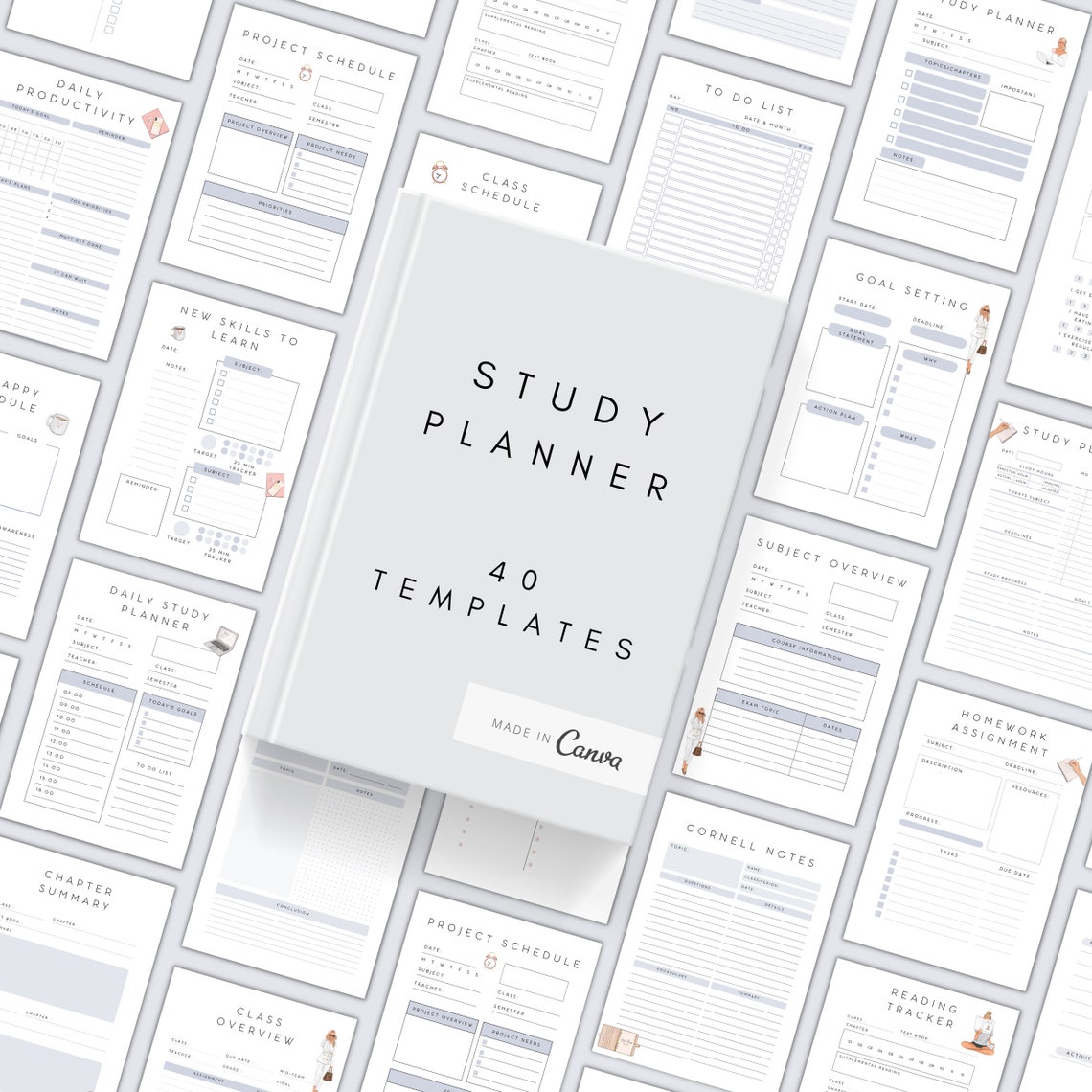 Student Planner Printable Editable Canva Academic Planner - Etsy