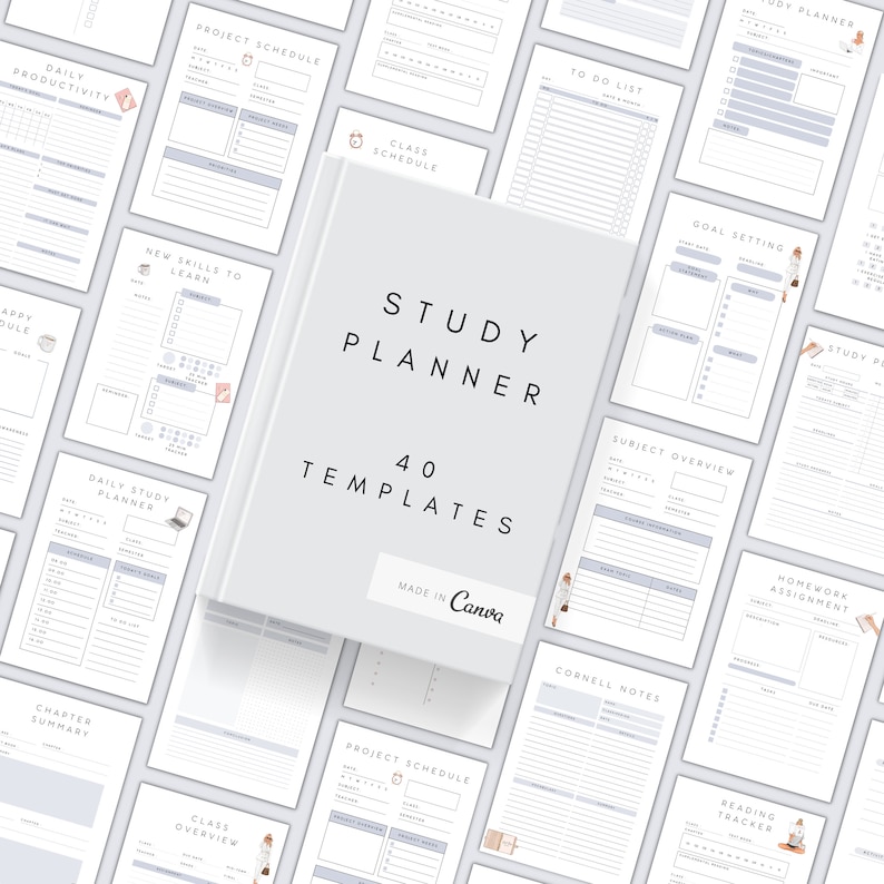 Student Planner Printable Editable Canva Academic Planner - Etsy