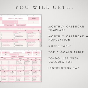 Editable Digital Monthly Calendar Template | Task Tracker Excel | to Do ...