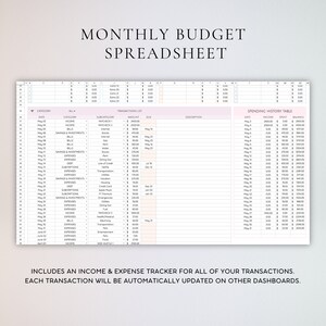 Budget Tracker Google Sheets, Annual & Monthly Budget Spreadsheet, Bill ...