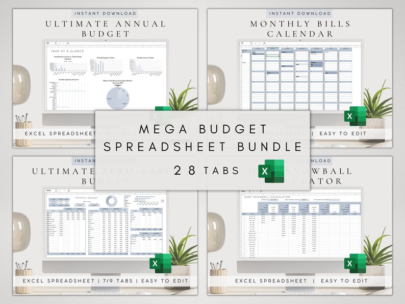 Excel Template Finance Spreadsheet Bundle Digital Budget - Etsy