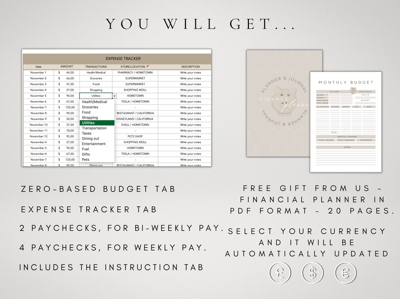 Zero-based Budget Spreadsheet Template Excel Excel Monthly - Etsy