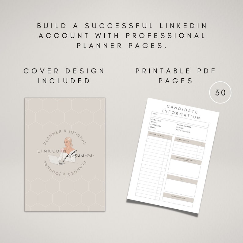 Linkedin Planner Printable Digital Linkedin Template - Etsy