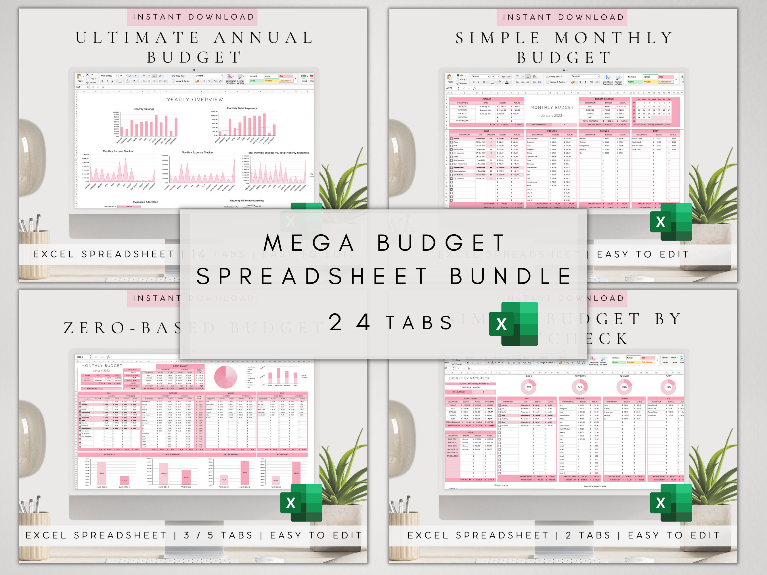 Digital Budget Excel Spreadsheet | Financial Dashboard | Mega ...