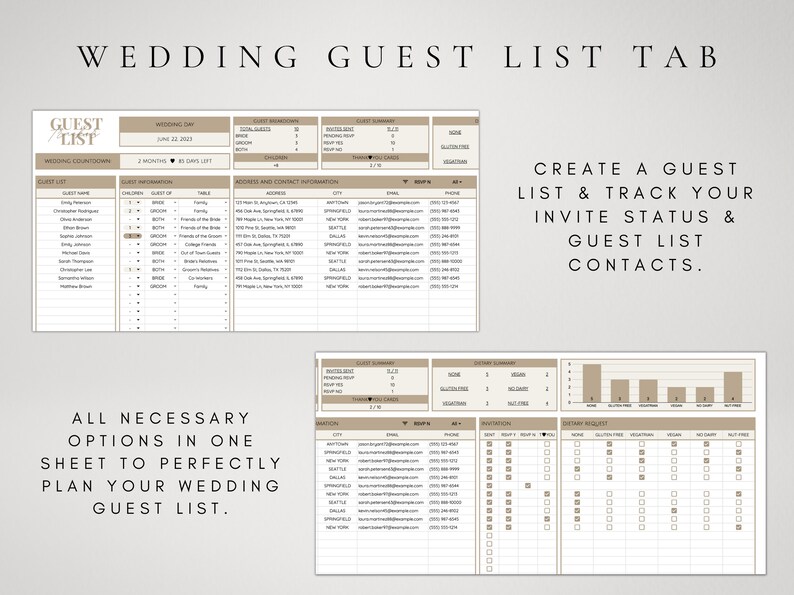 Wedding Guest List Template Google Sheets | Wedding Seating Chart ...