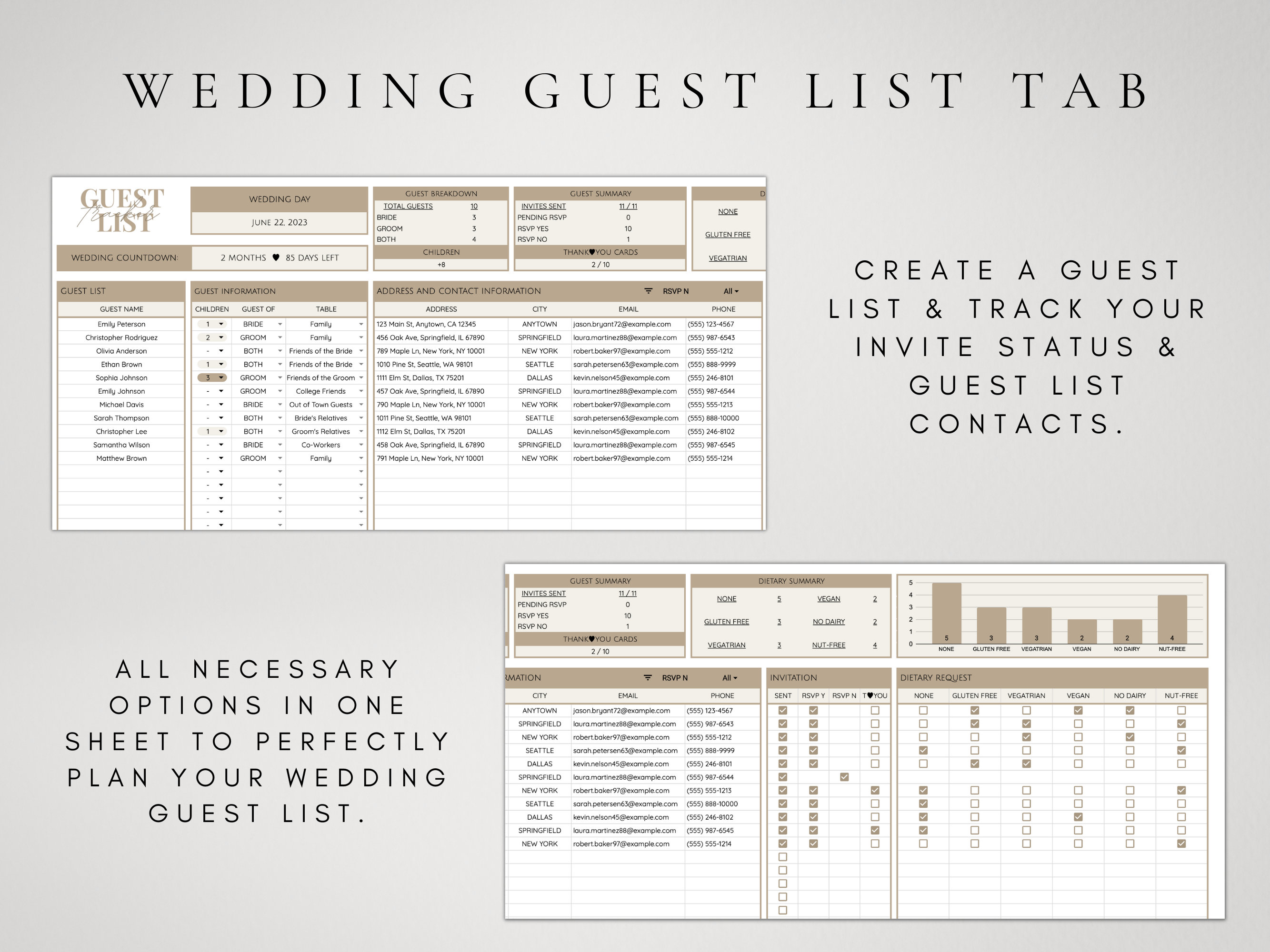 Wedding Guest List Template Google Sheets | Wedding Seating Chart ...