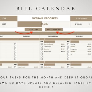 Monthly Bill Calendar | Bill Payment Calendar | Monthly Bill Payment ...