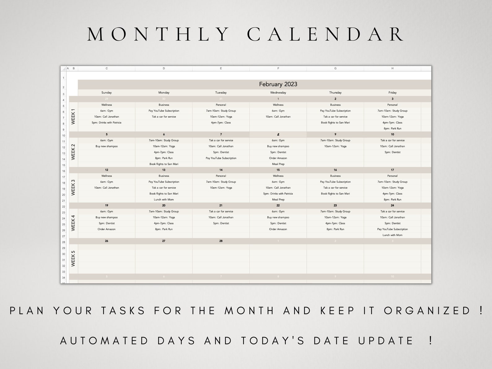Excel to Do List Template Spreadsheet Task Planner Excel Daily to Do ...