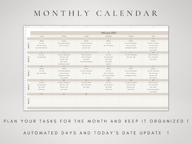 Excel to Do List Template Spreadsheet Task Planner Excel - Etsy