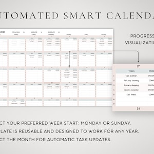 To-do List & Smart Calendar Excel Template | Task Tracker Excel ...