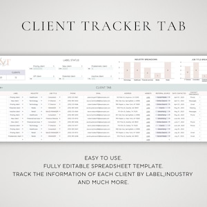 Client Tracker Spreadsheet Invoice Template for Small Business Client ...