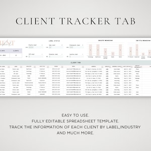 Client Management for Small Business | Client Tracker Excel Spreadsheet ...