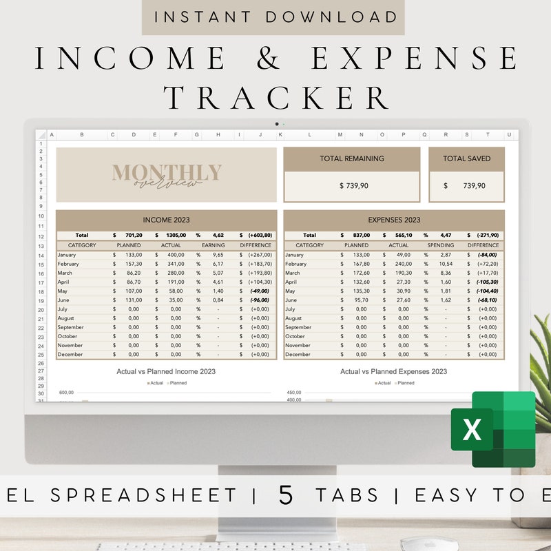Aesthetic Excel Spreadsheet - Etsy