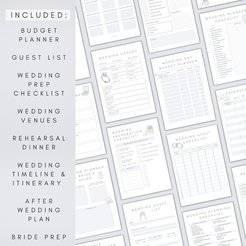 Wedding Planner Printable Editable Wedding Planner Book Pdf - Etsy