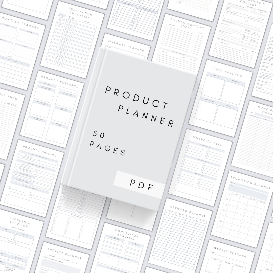 Printable Product Planner | Business Startup Planner | Promotion ...