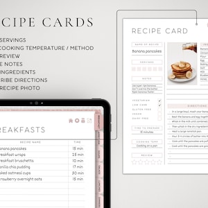 Digital Recipe Book Goodnotes Template | iPad Recipe Journal | Meal ...