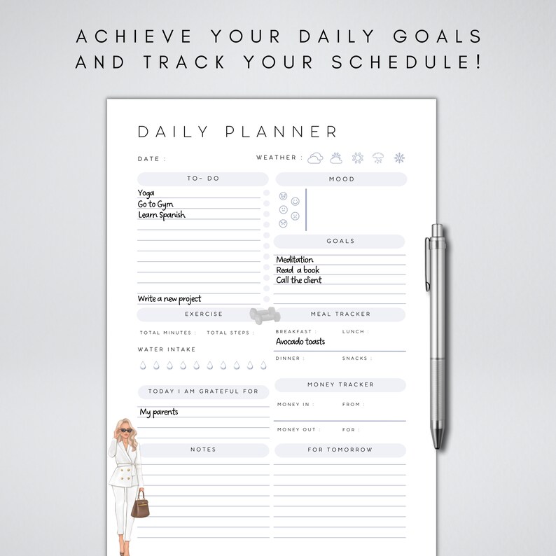 Daily Planner Printable Editable to Do List Todays Plan - Etsy