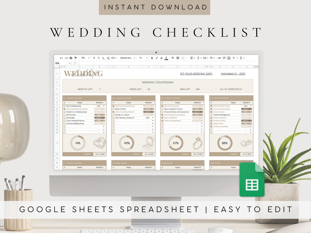 Wedding Planning Spreadsheet | Wedding Planner Digital | Wedding ...