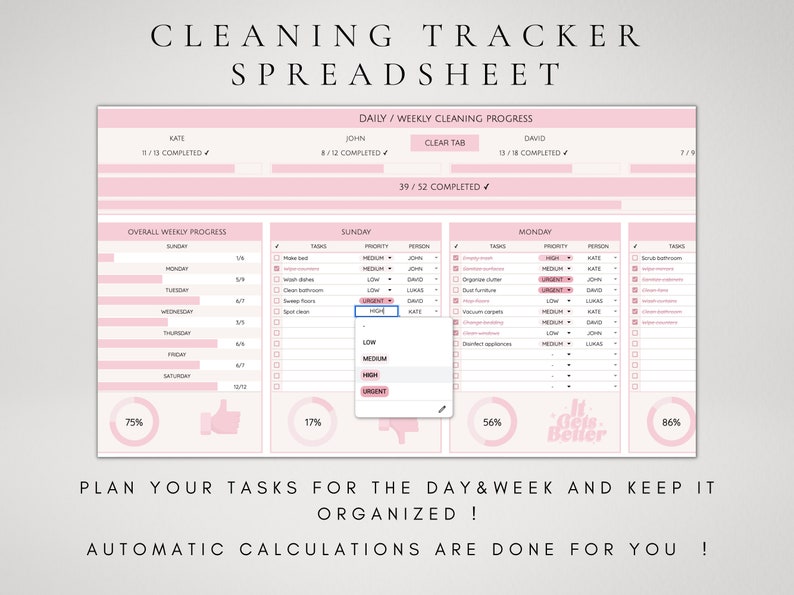 Cleaning Schedule Template | Google Sheets Cleaning Tracker ...