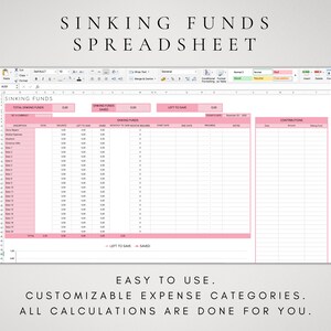 Sinking Funds Spreadsheet | Excel Savings Tracker | Budget Spreadsheet ...