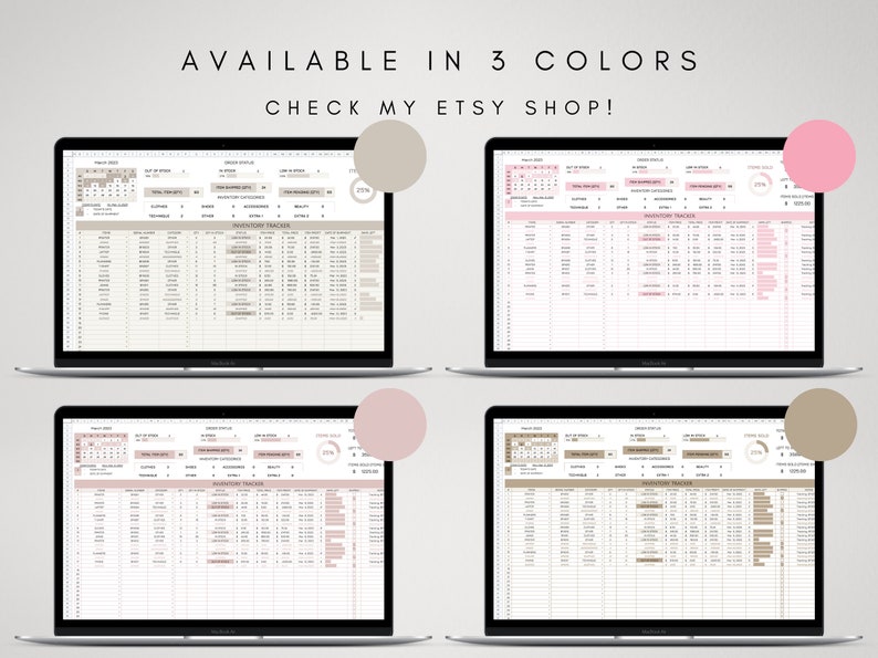 Inventory Tracker Spreadsheet for Resellers Inventory - Etsy