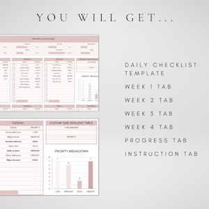 Task Tracker Spreadsheet | to Do List Template Excel | Productivity ...