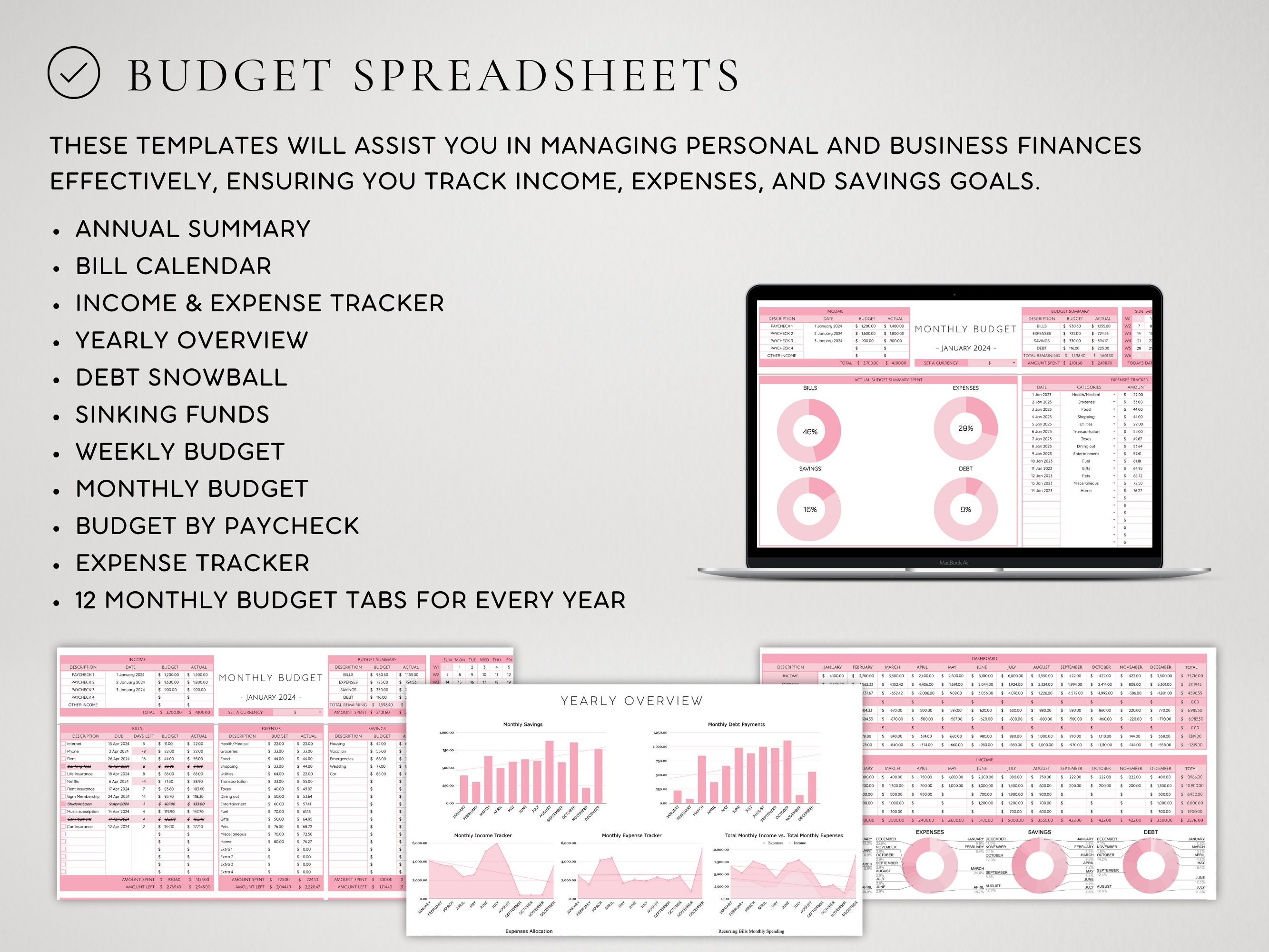 Bundle for Google Sheet Planner Templates: All-in-one Digital Planner ...