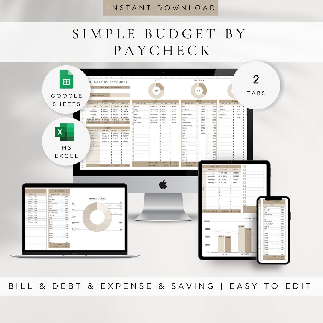 Personal Finance Spreadsheet | Budget Spreadsheet Digital Planner ...